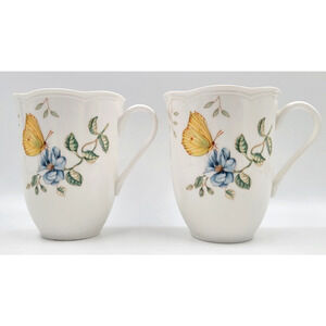 Lenox | Dining | Lenox Butterfly Meadow Dragonfly Mugs 425 Scalloped ...